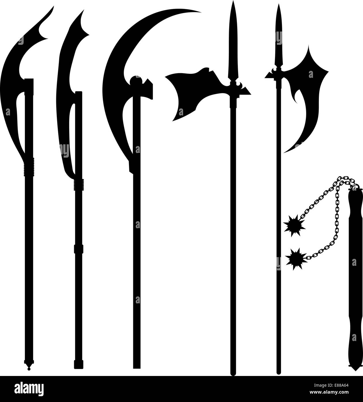 Set of silhouettes of halberds Stock Vector Image & Art - Alamy