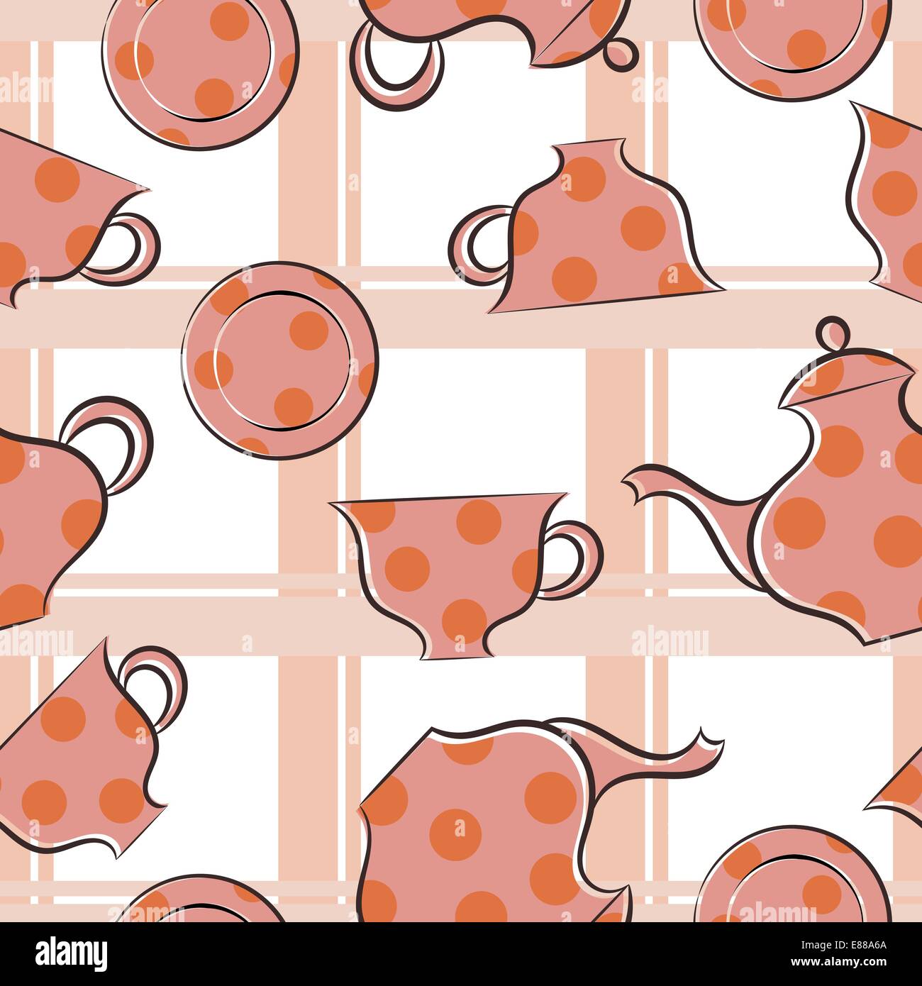 Seamless texture with cups and coffee pot Stock Vector Image & Art - Alamy