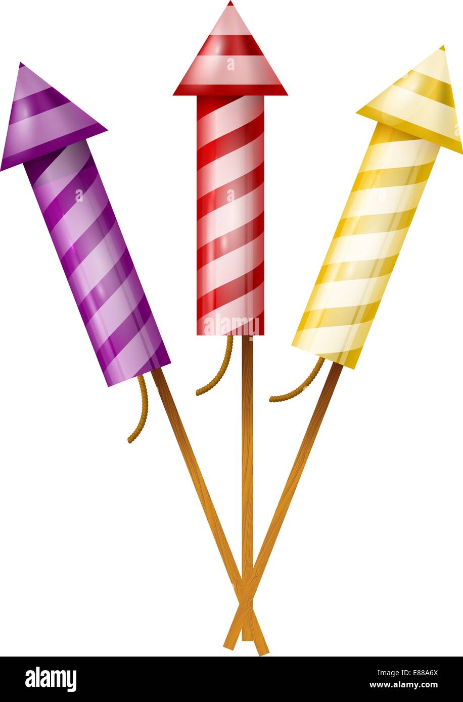 Three colorful fireworks rocket Stock Vector Image & Art - Alamy