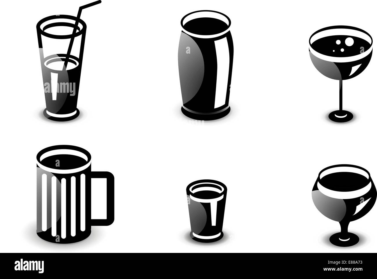 Glossy drinks and beverages vector icon set Stock Vector Image & Art ...