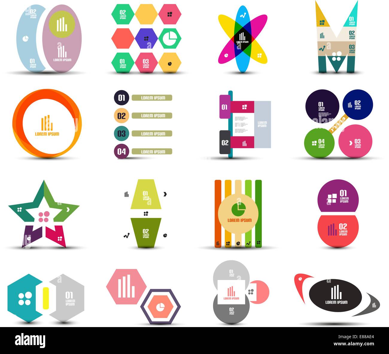 Set of infographic templates shapes elements Stock Vector Image & Art ...