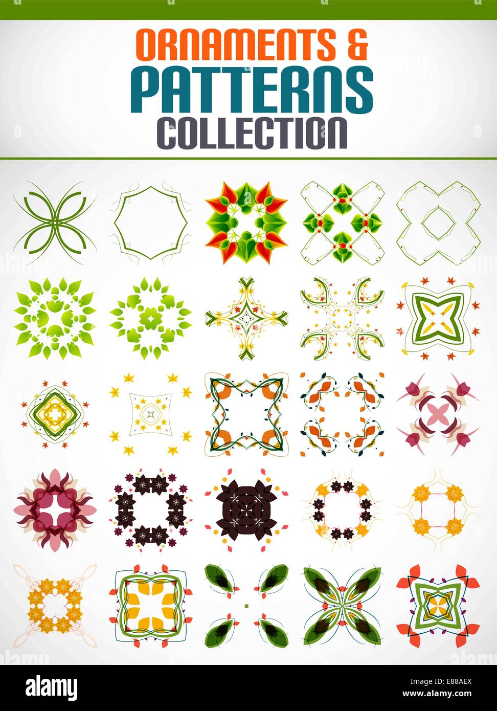 Abstract floral patterns shapes set for design Stock Vector Image & Art ...