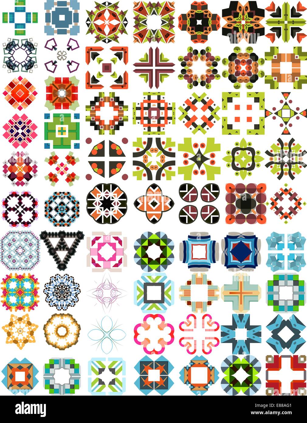 Set of abstract geometric icons / shapes. Can be used for vintage ...