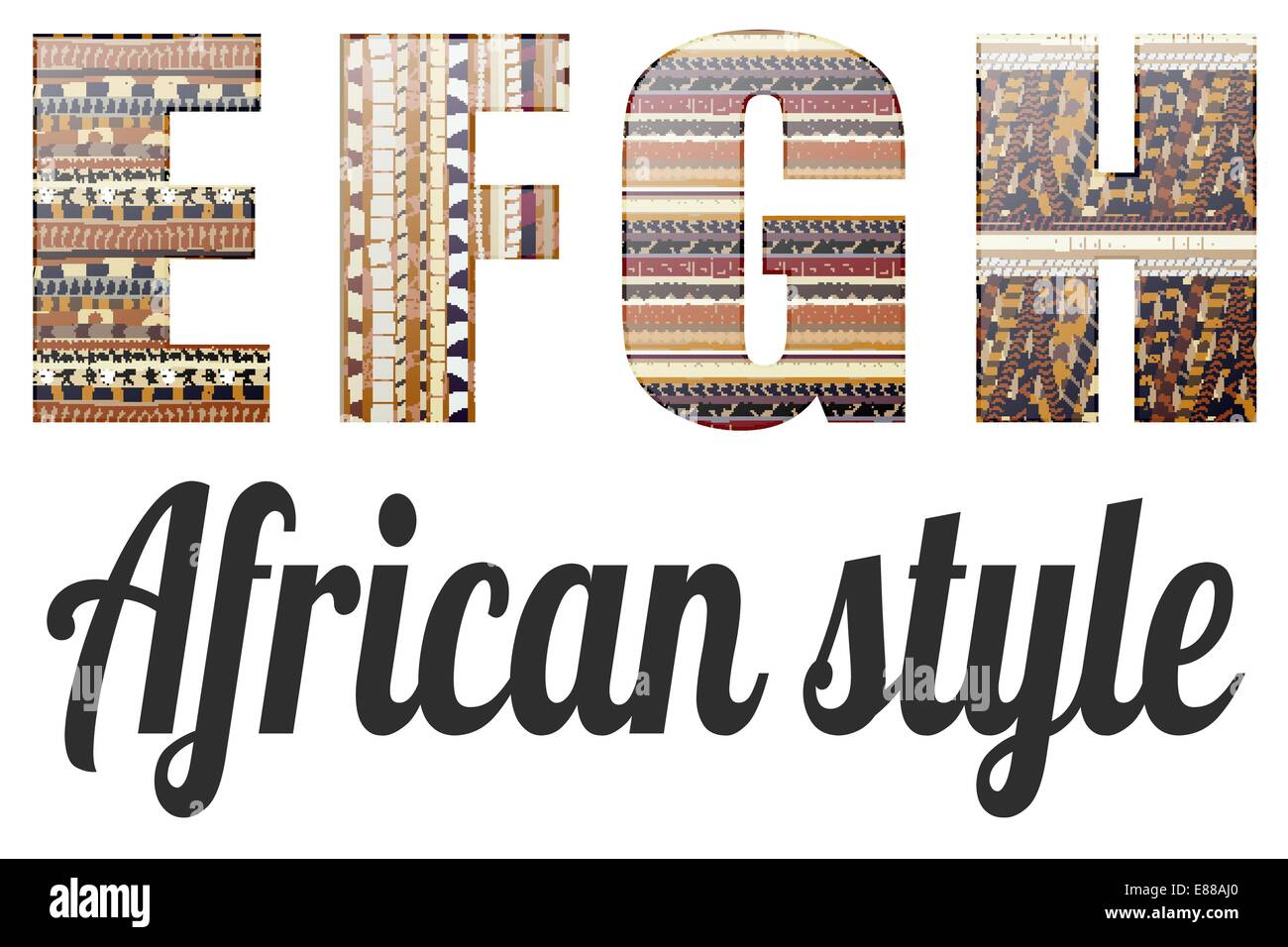 Four letters of the alphabet in the African style Stock Vector Image ...
