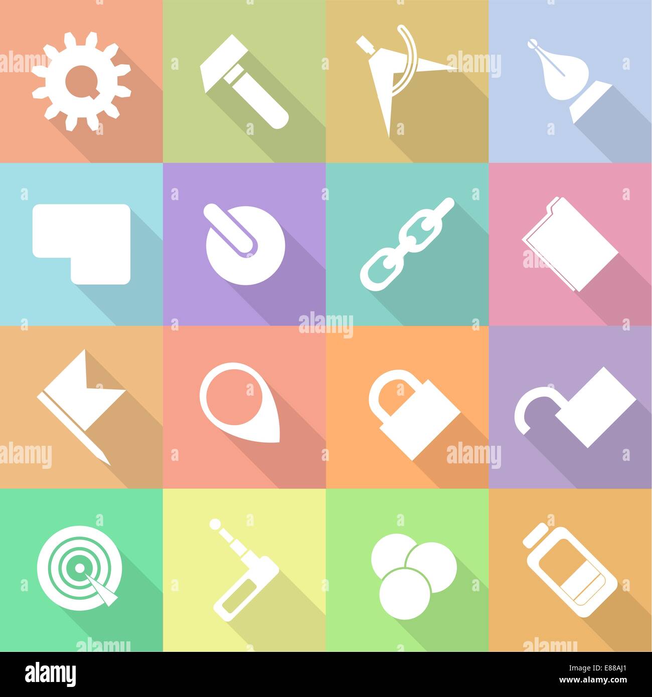 Set flat technology icons with shadow Stock Vector Image & Art - Alamy