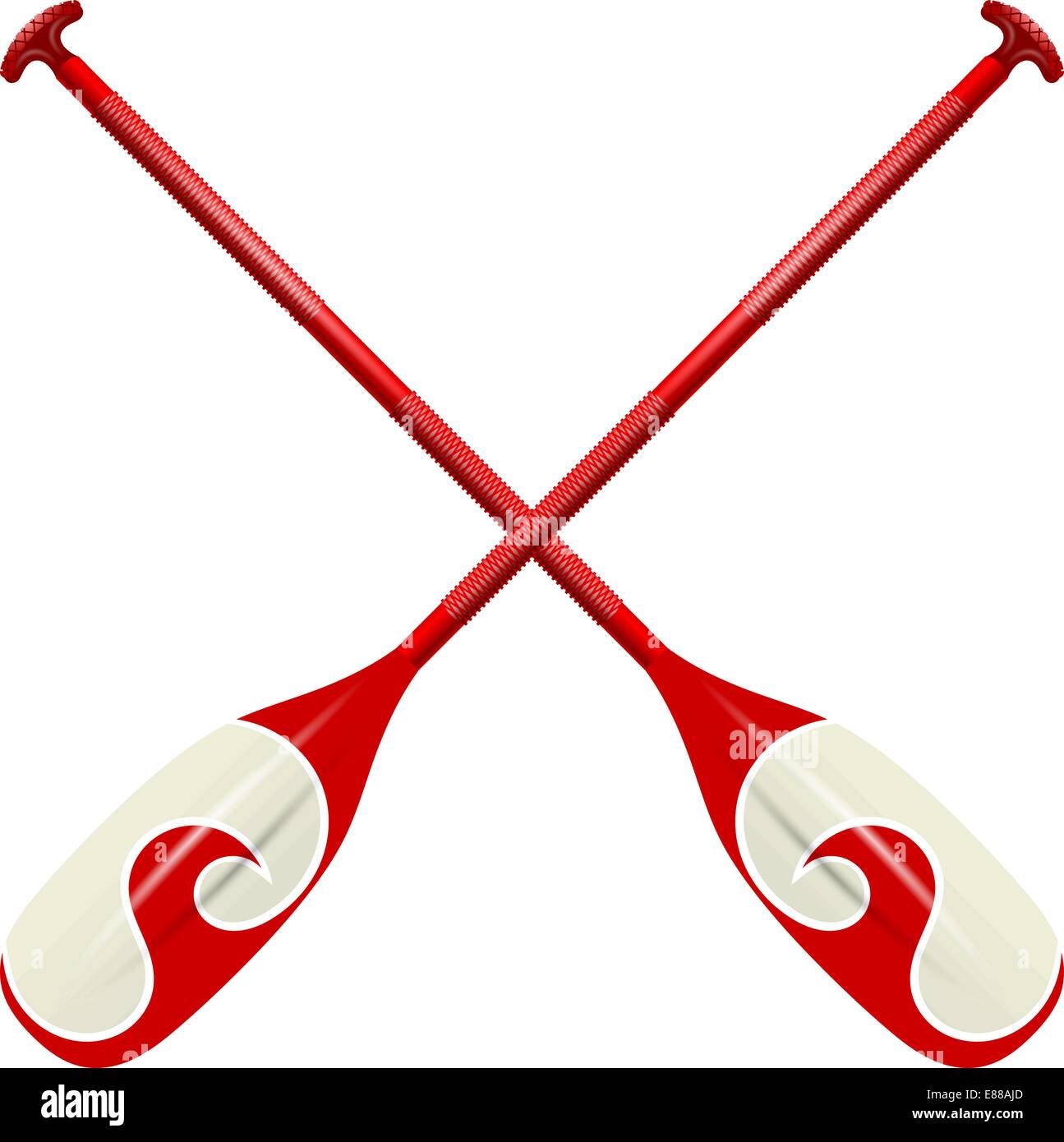 Red oars Cut Out Stock Images & Pictures - Alamy