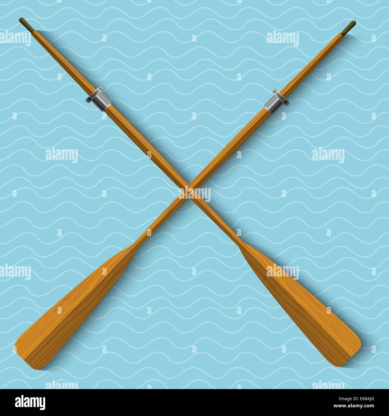 Two wooden oars on wavy background Stock Vector Image & Art - Alamy