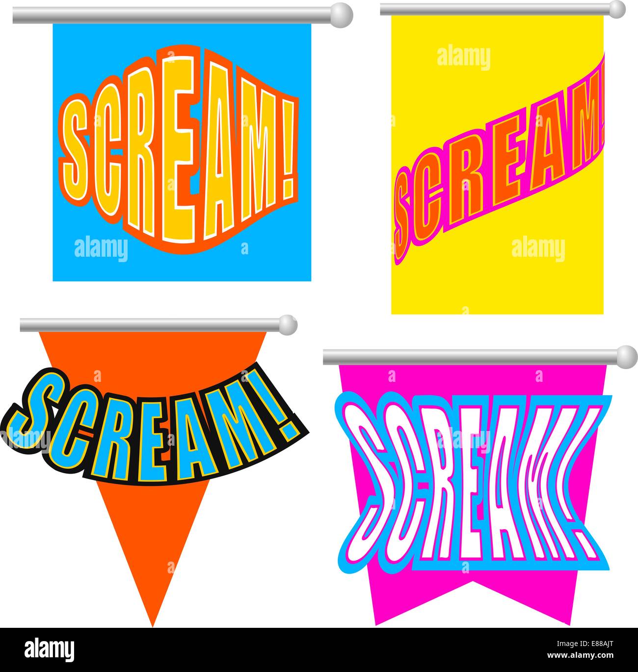 Set Cartoon scream! Stock Vector Image & Art - Alamy