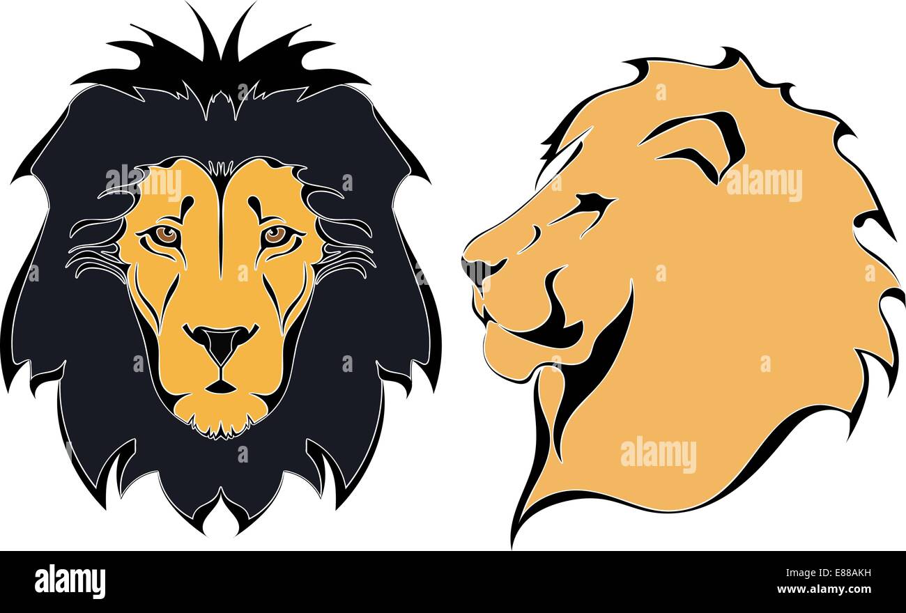 Cartoon lion heads Stock Vector Image & Art - Alamy