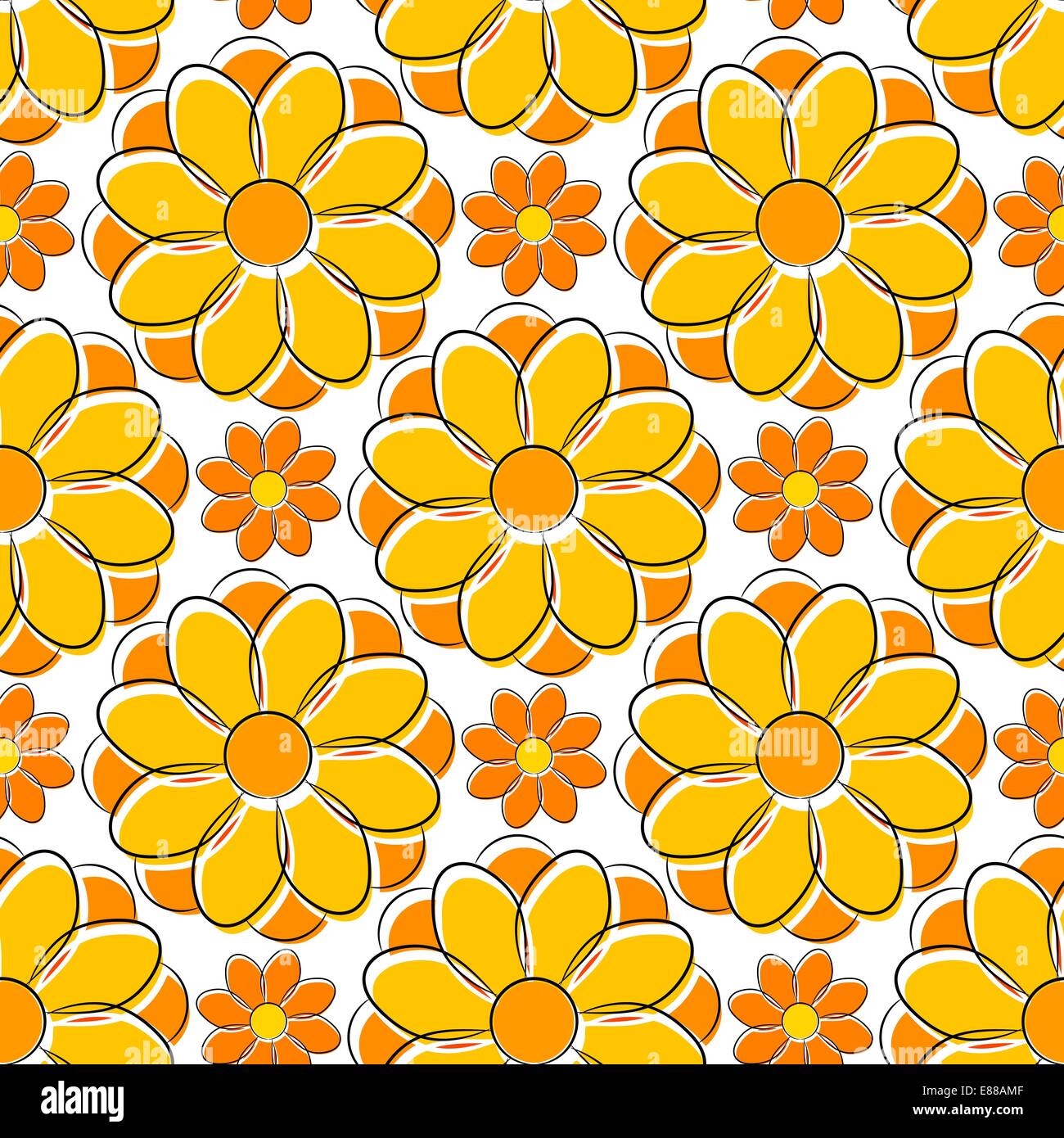 Seamless texture with yellow camomile Stock Vector Image & Art - Alamy