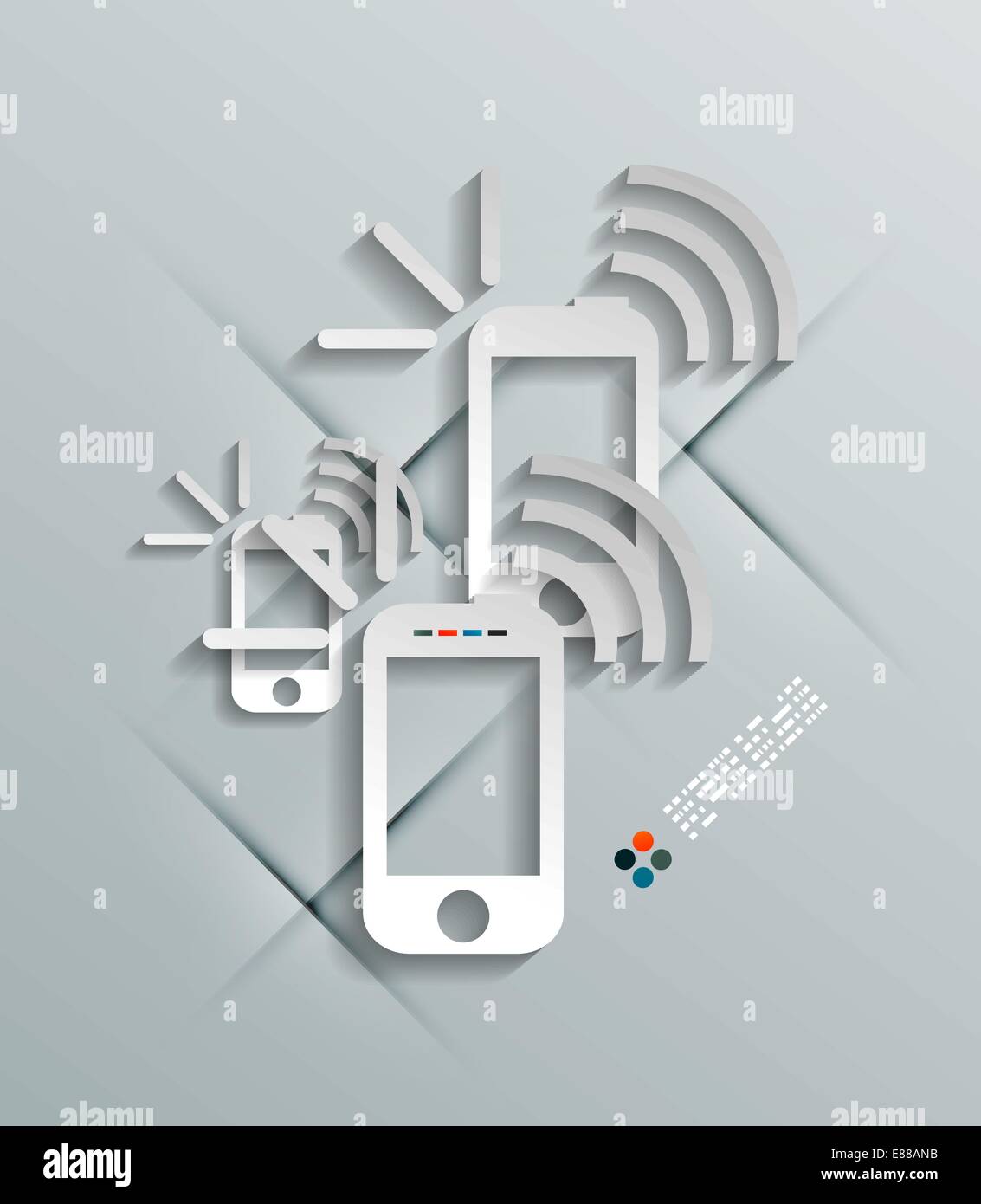 Phone 3d paper concept Stock Vector Image & Art - Alamy
