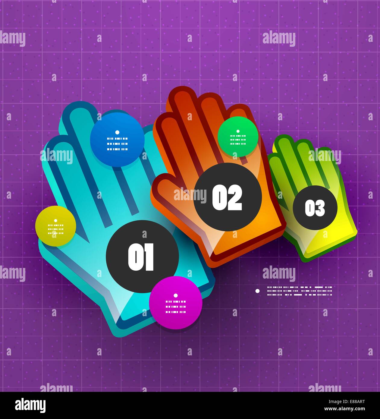 Colorful vector hand step options banner template Stock Vector Image ...