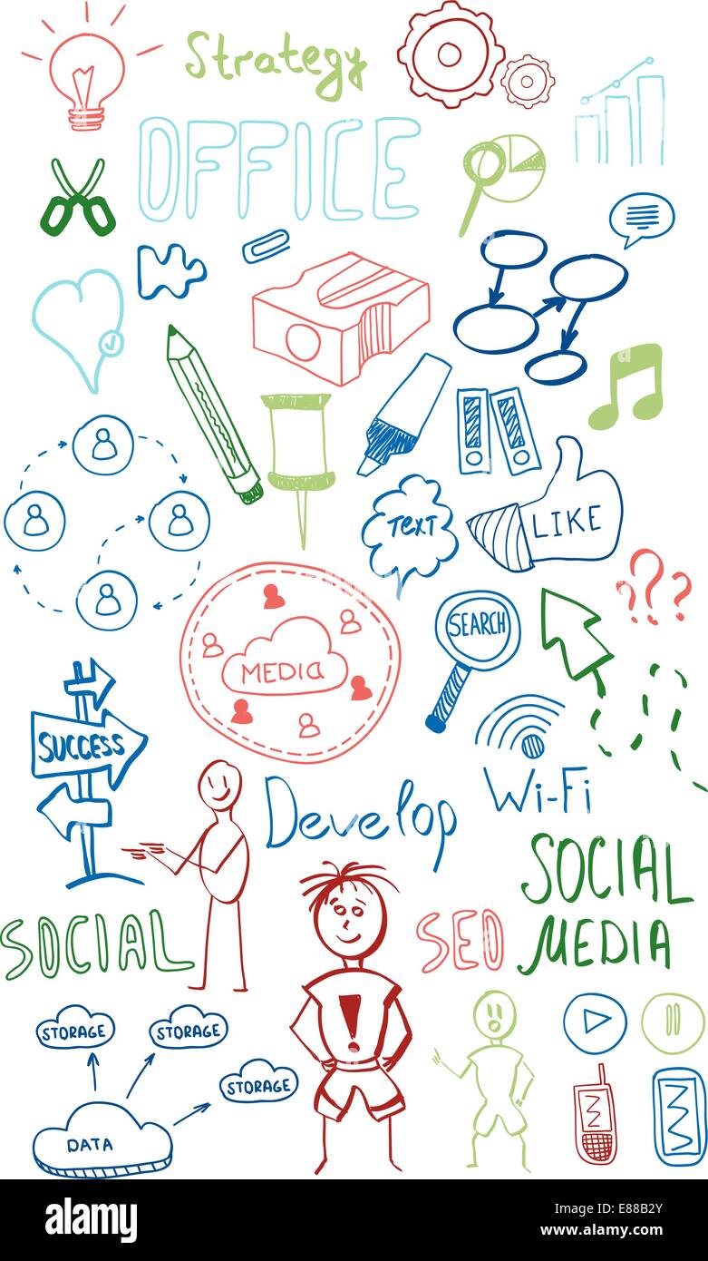 Colorful web doodles set Stock Vector Image & Art - Alamy