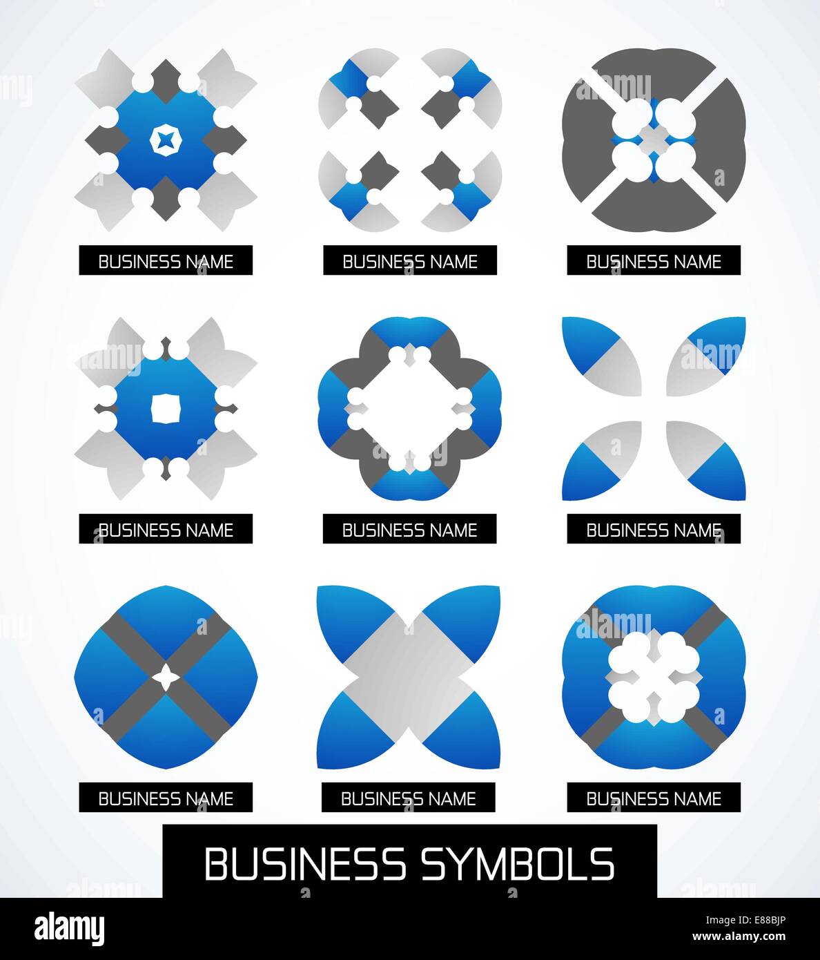 Business symbols icon set. Geometric concept for banner, background ...