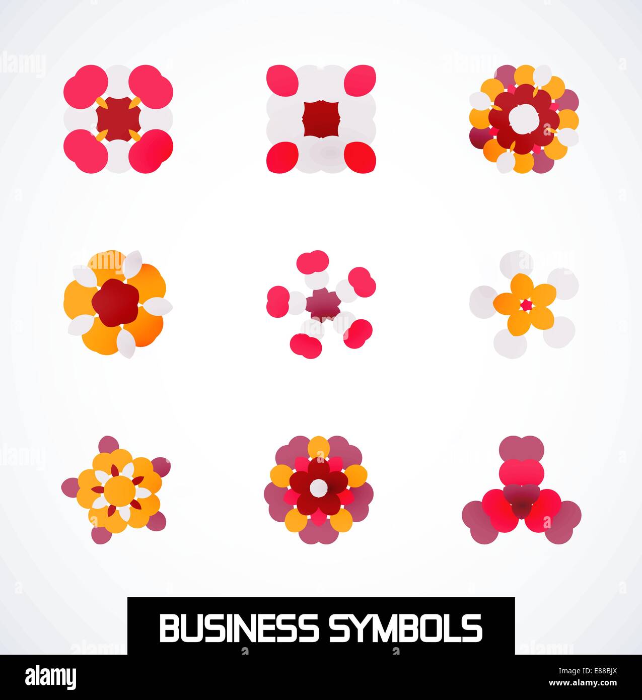 Abstract colorful geometric business symbols. Icon set Stock Vector ...