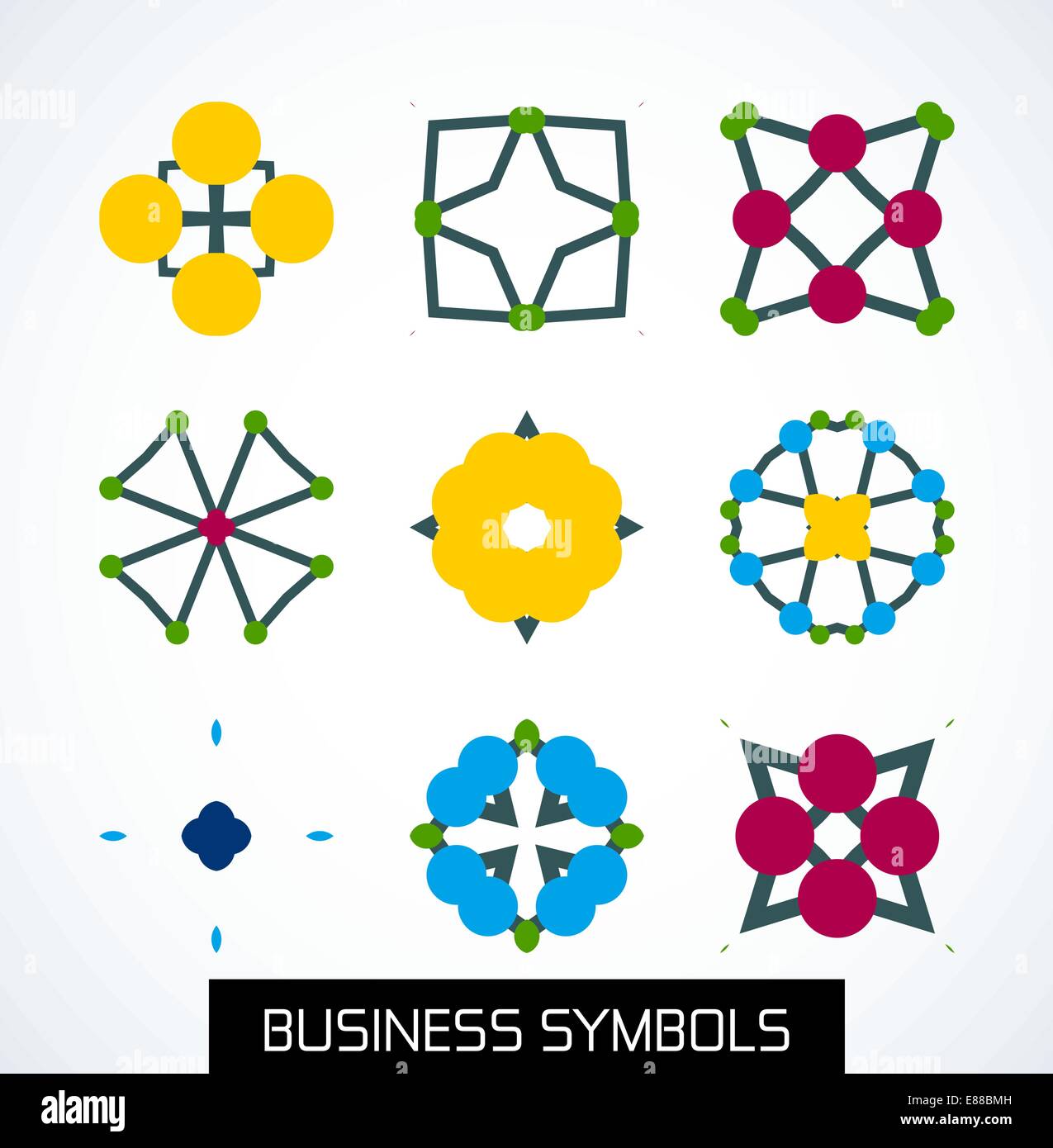 Business symbols icon set. Geometric concept for banner, background ...