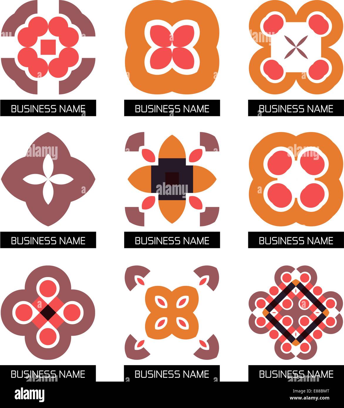 Flat geometric business symbols. Icon set for banner, background ...