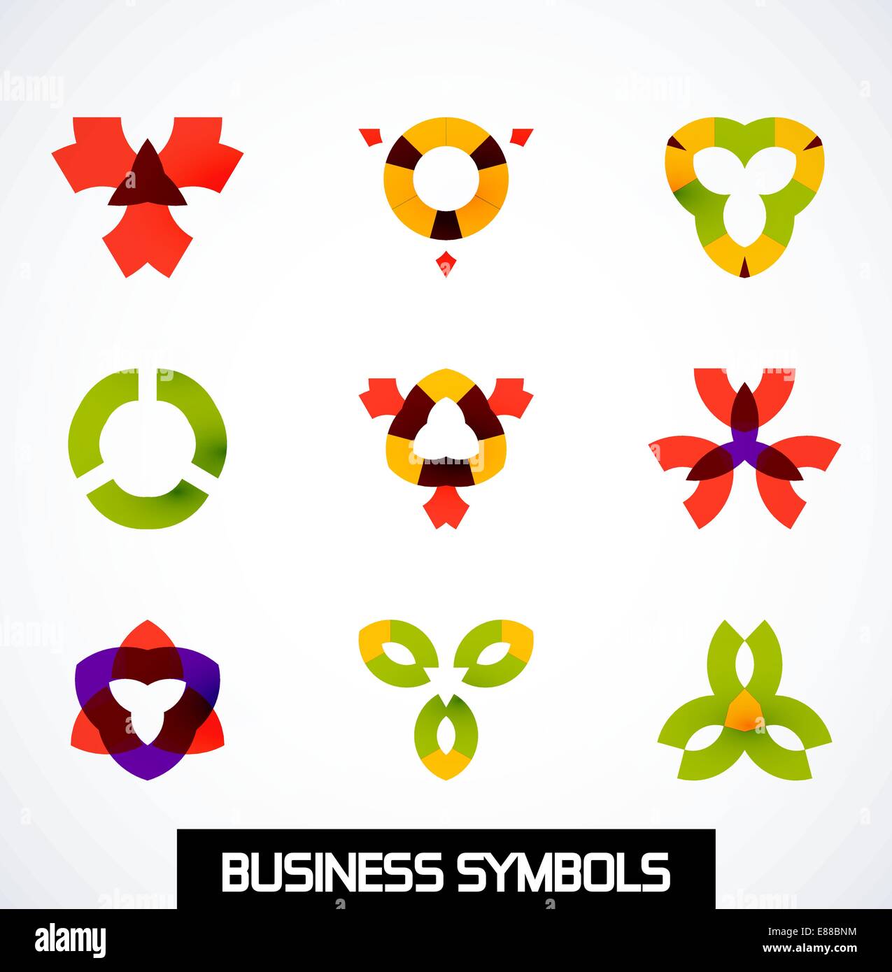 Abstract colorful geometric business symbols. Icon set Stock Vector ...