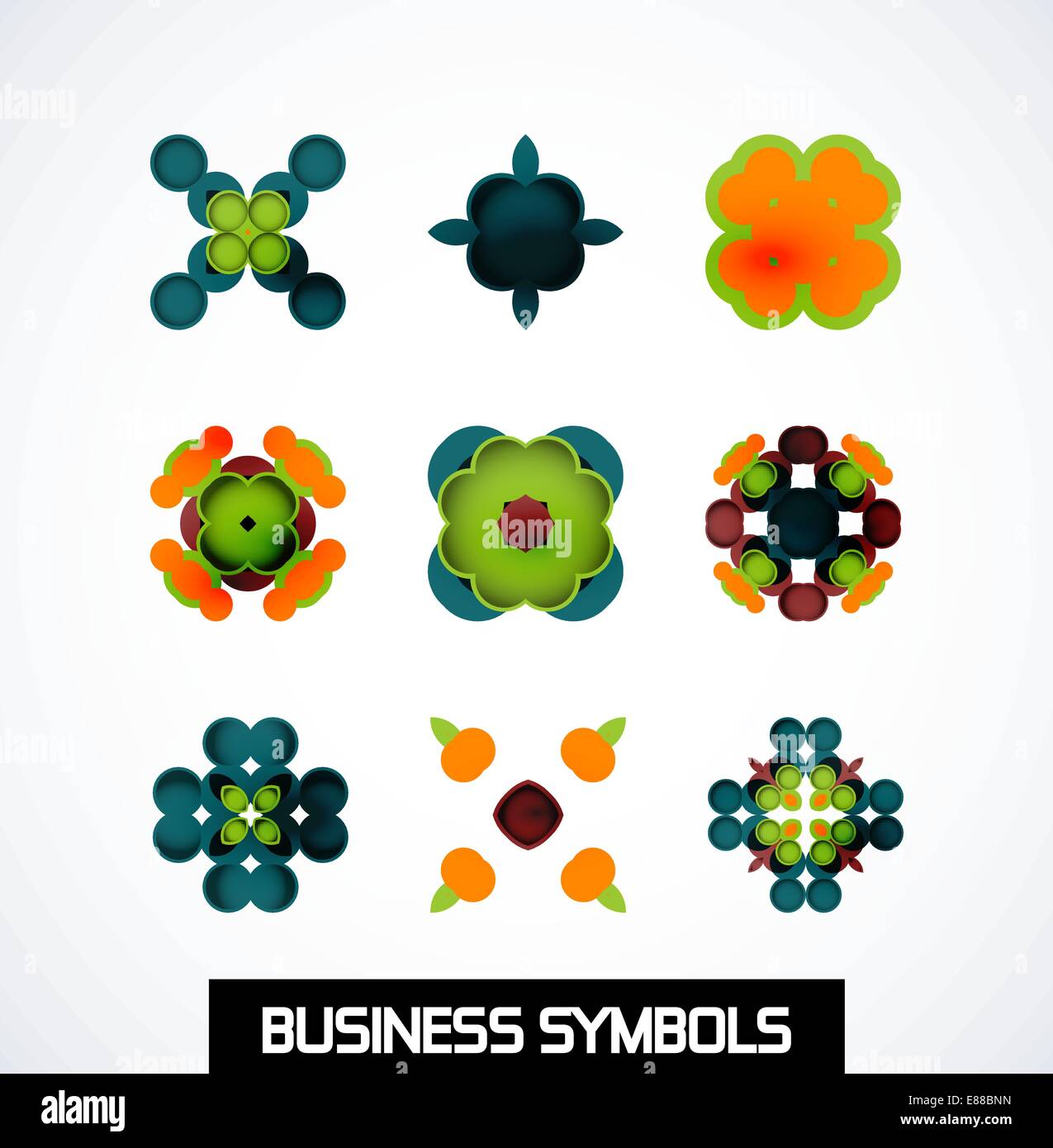Colorful geometric business symbols. Icon set Stock Vector Image & Art ...