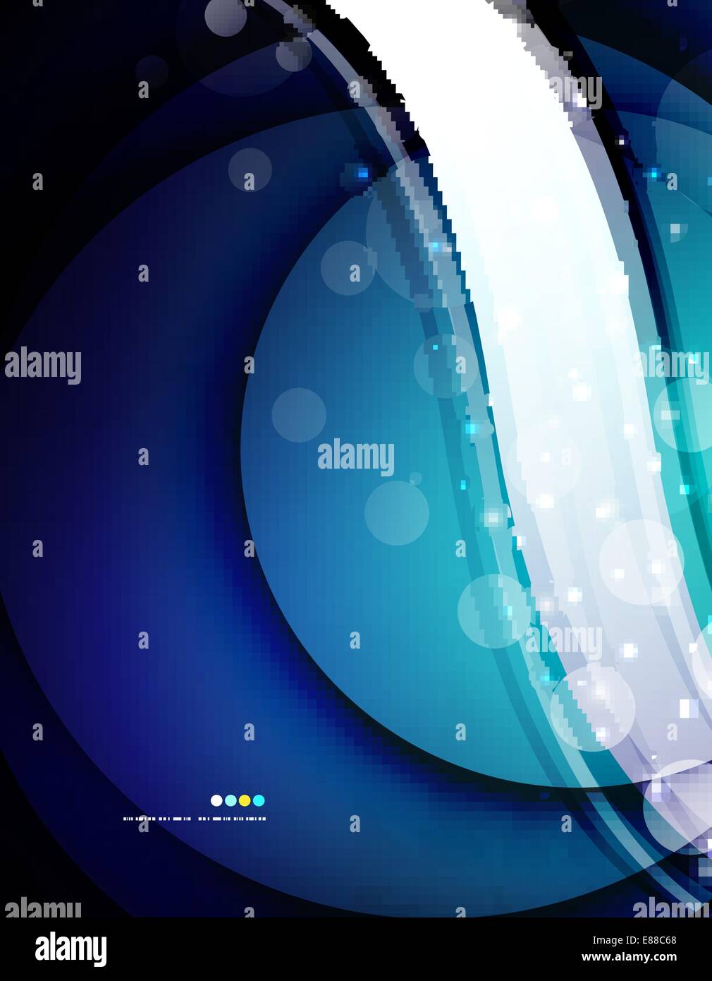Futuristic white wave design on color background with circles Stock ...