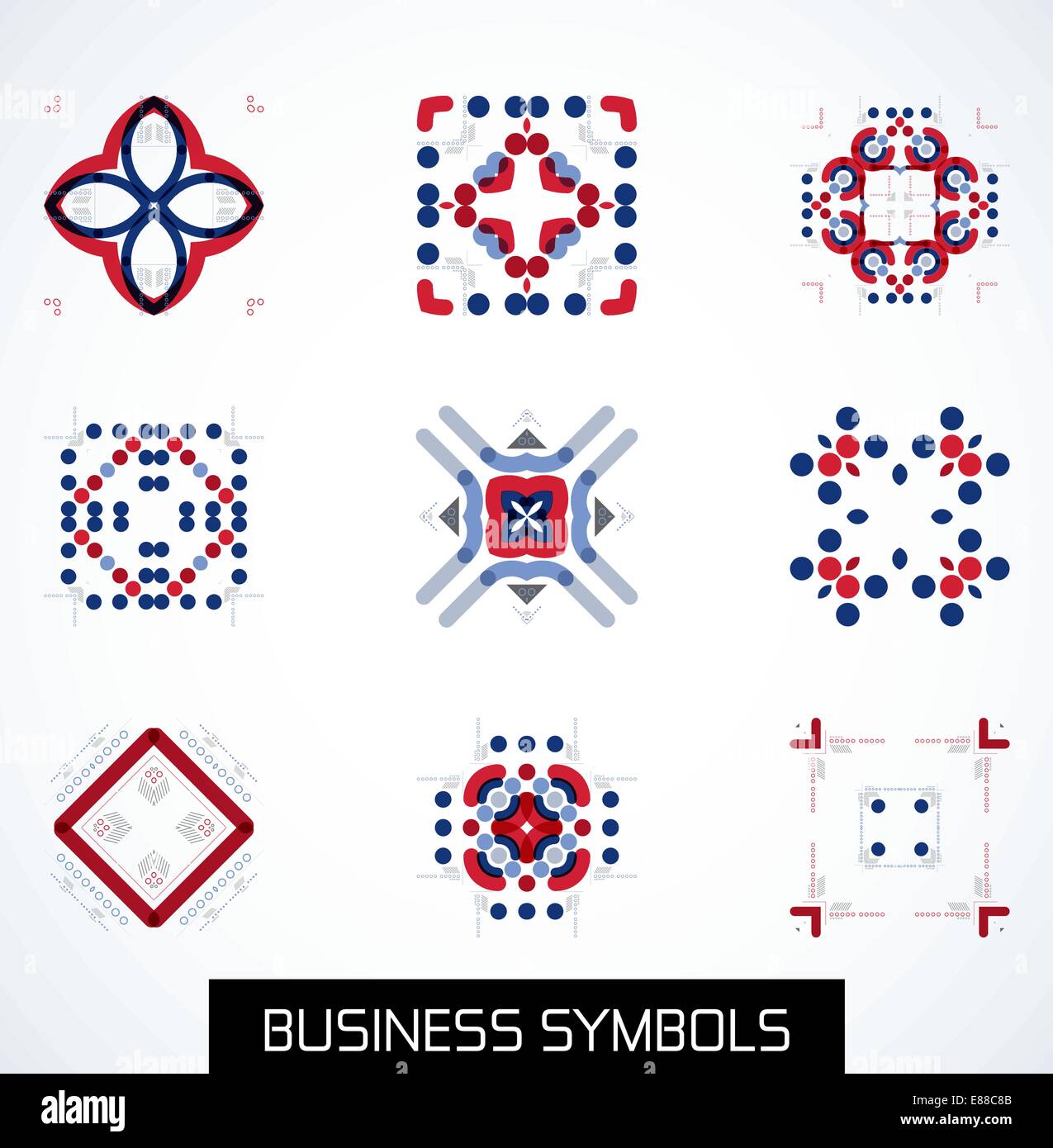 Business symbols icon set. Geometric concept for banner, background ...