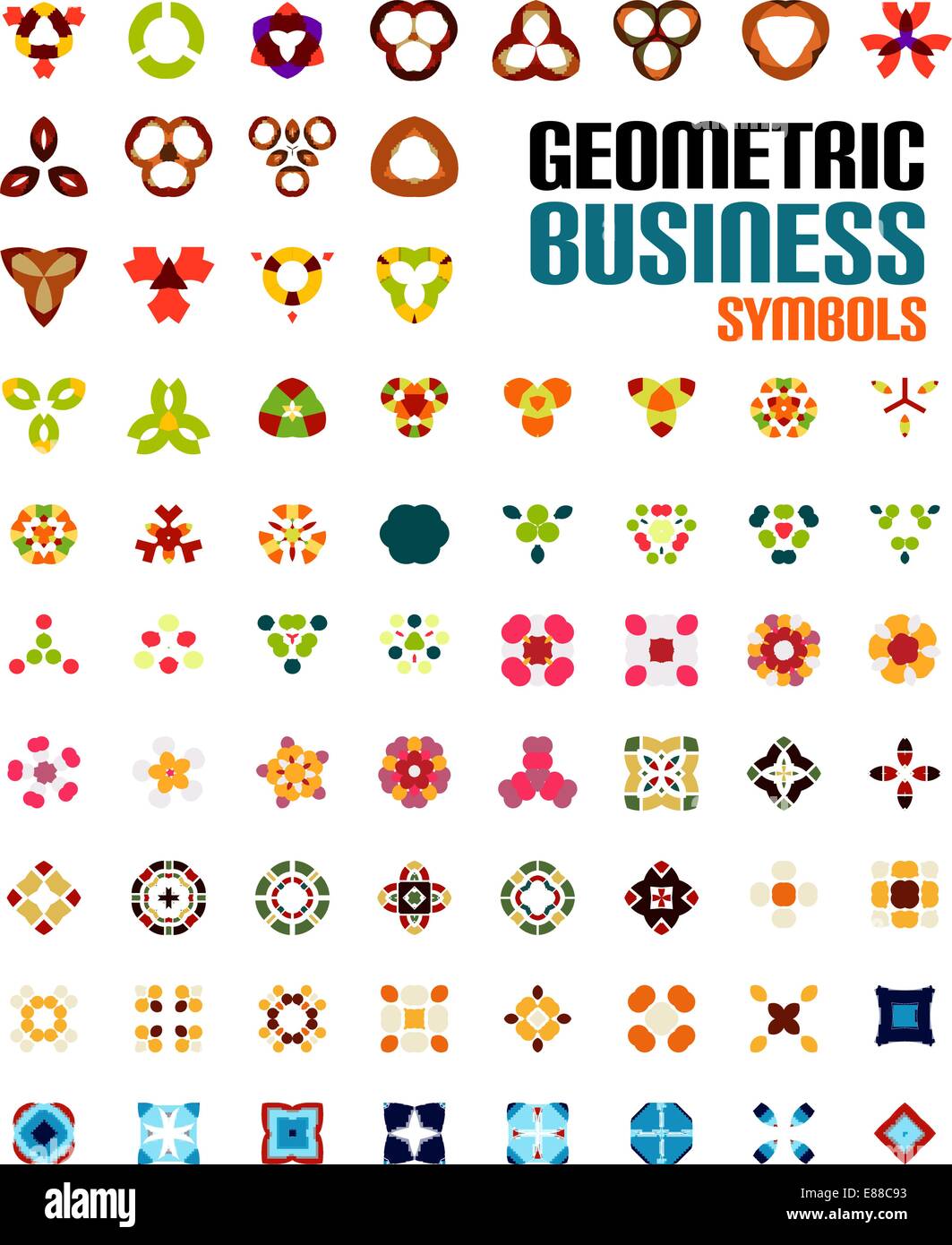 Set of colorful editable business symbols | business concepts ...
