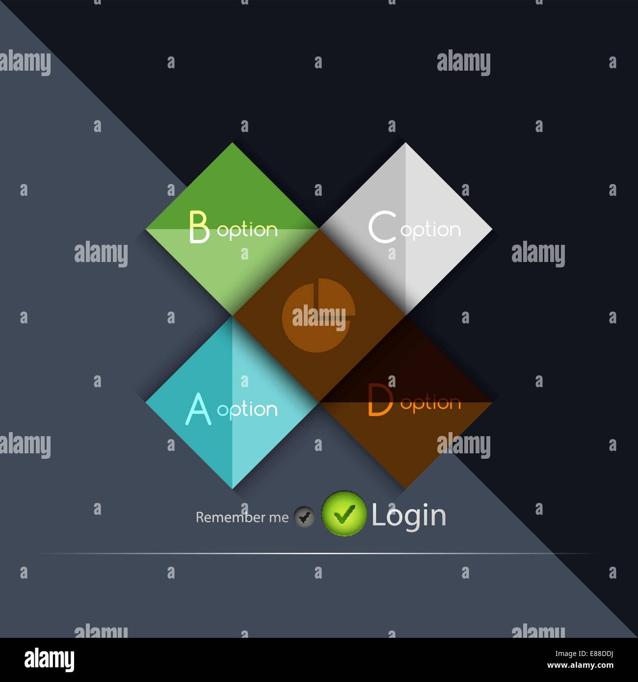 Glossy square vector option buttons for business background | numbered ...