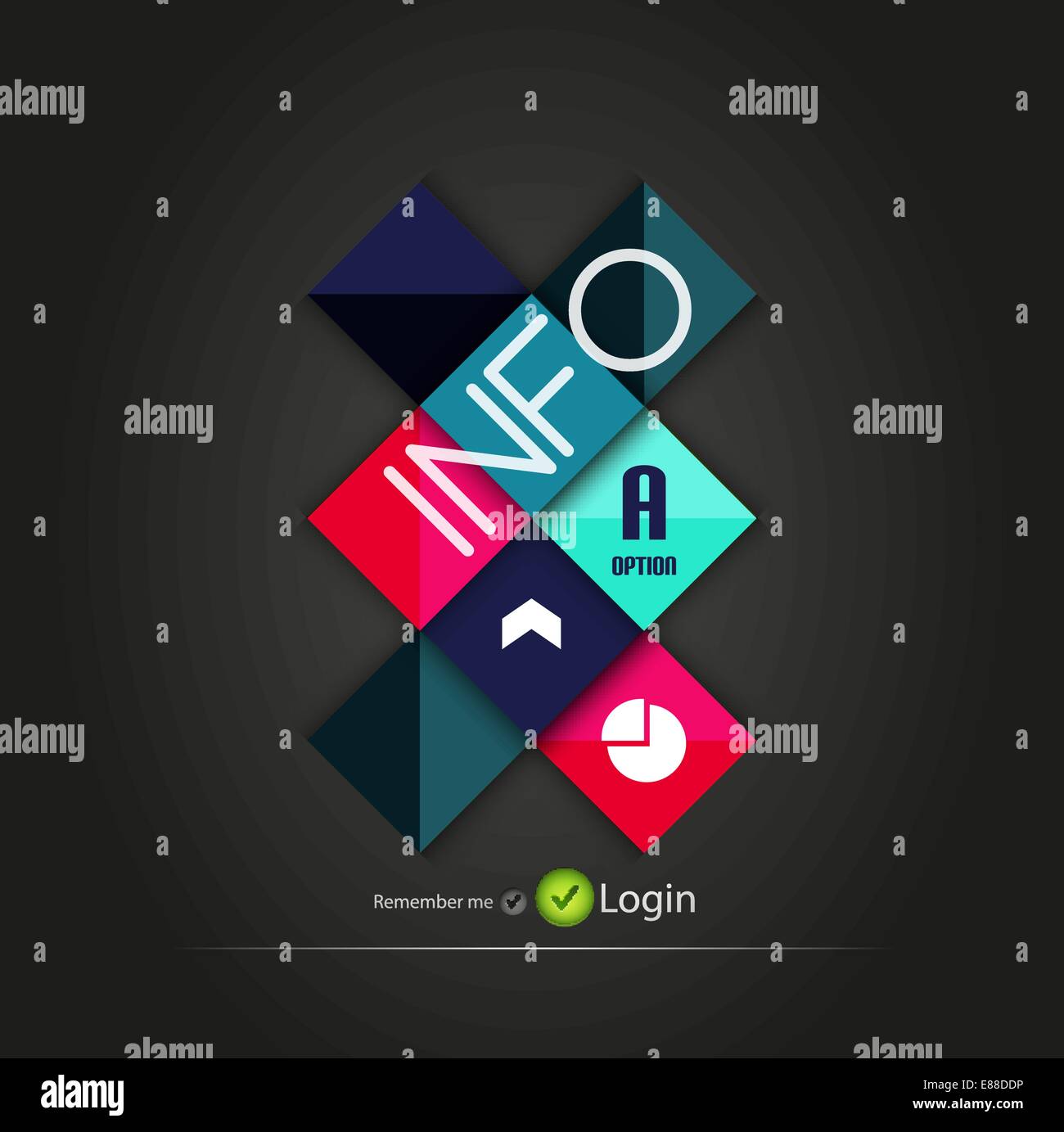 Glossy square vector option buttons for business background | numbered ...