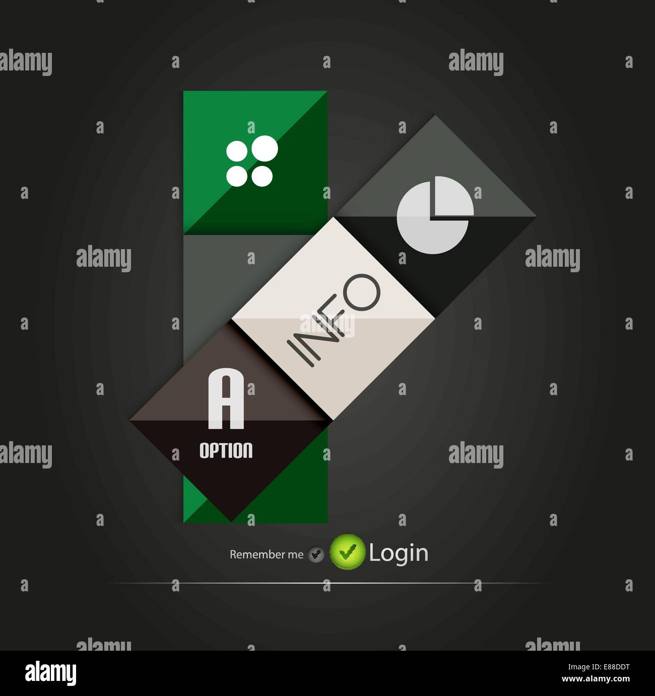 Glossy square vector option buttons for business background | numbered ...