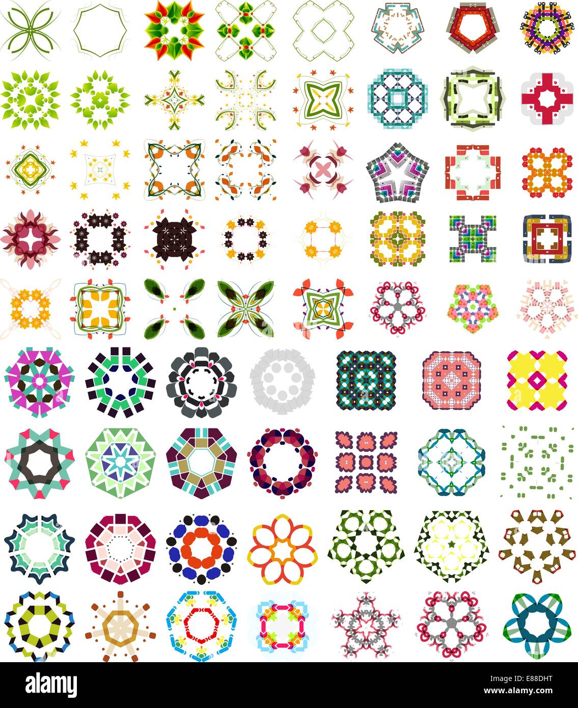 Set of abstract geometric icons / shapes. Can be used for vintage ...