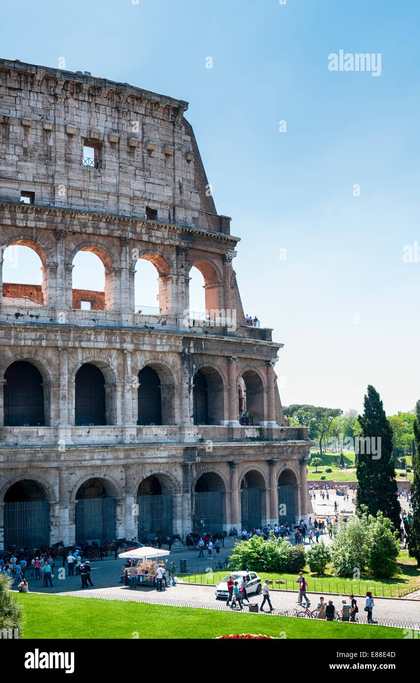Rome, Italy - May 10, 2012: Tourists visiting the Colosseum. The ...