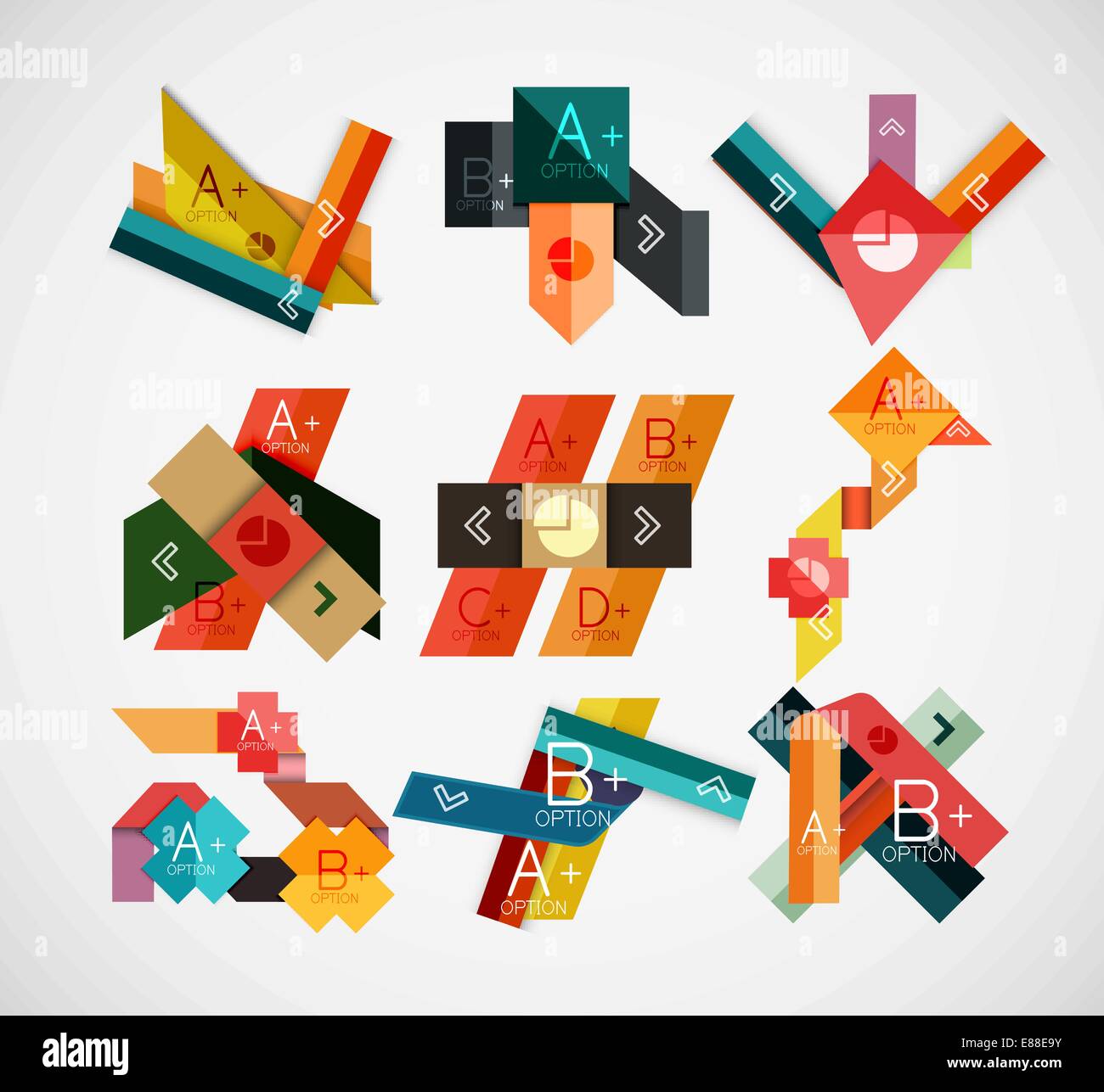 Geometrical shaped infographic concept set. Can be used as infographic ...