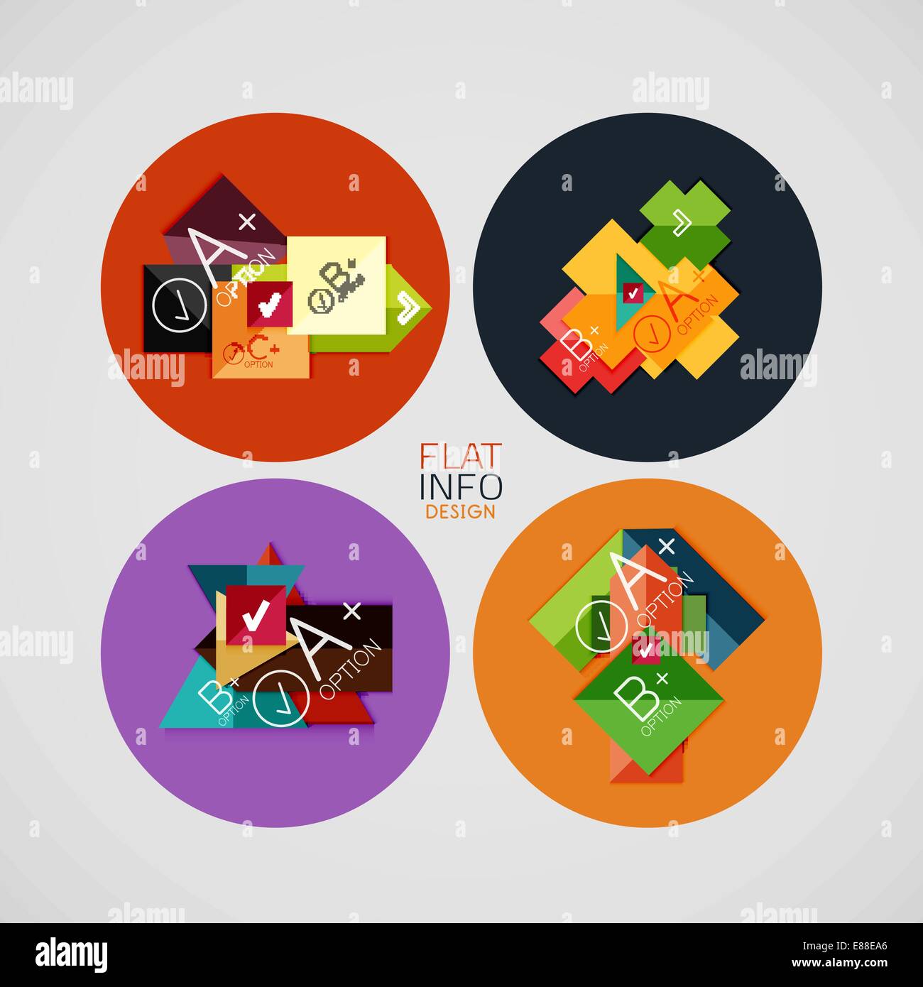 Flat infographic design concept set. Geometrical shaped blank templates ...