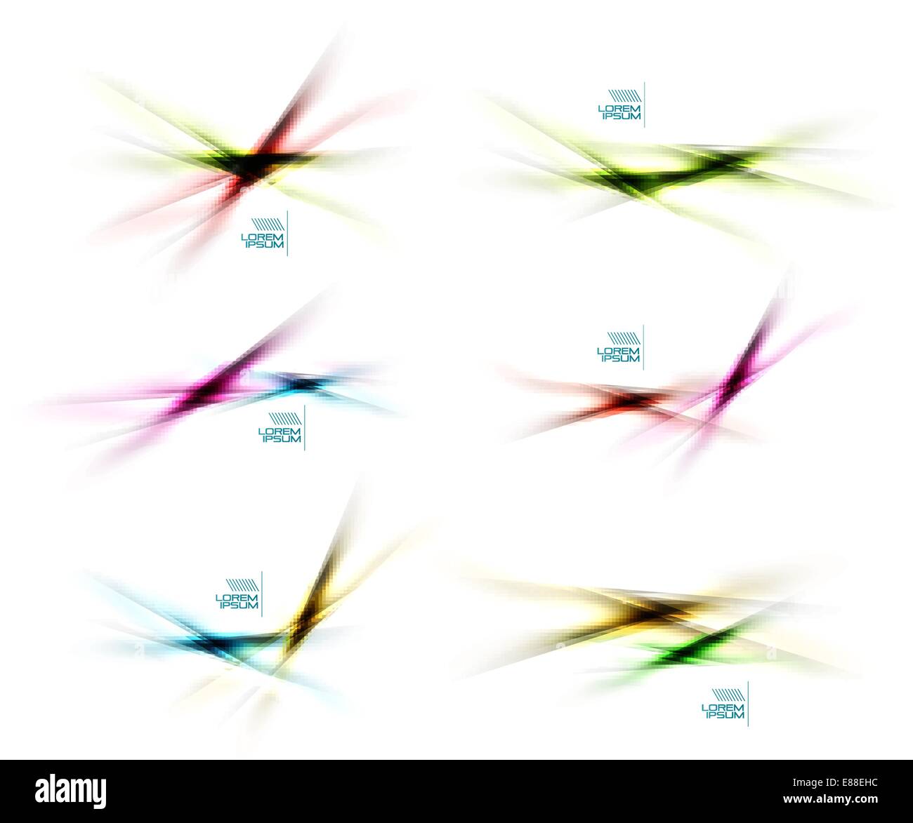 Set of blurred color shadow lines design elements Stock Vector Image ...