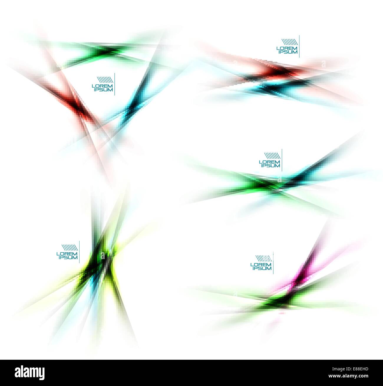 Set of blurred color shadow lines design elements Stock Vector Image ...