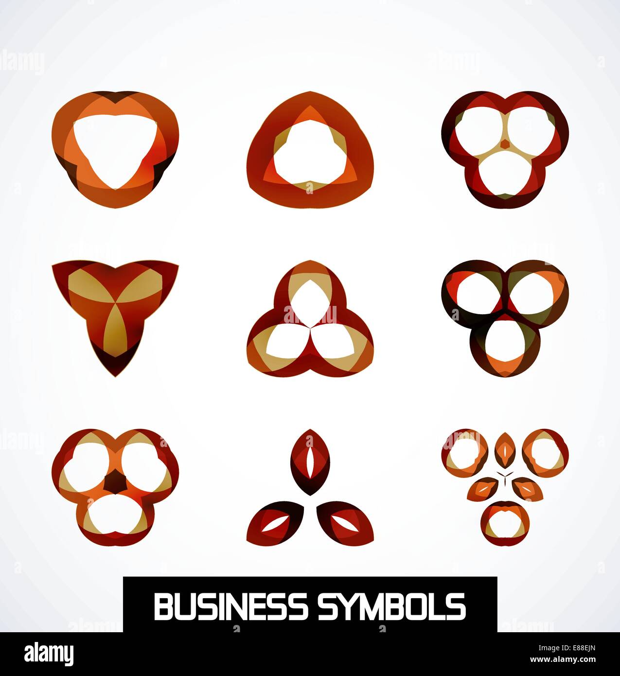 Abstract colorful geometric business symbols. Icon set Stock Vector ...