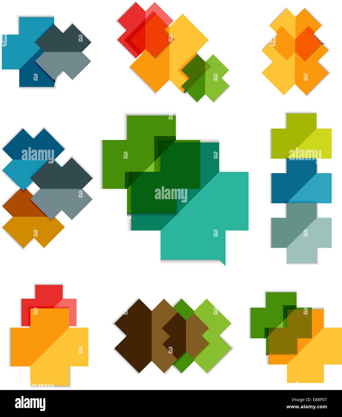 Set of cross geometric shapes - symbols | templates for business ...