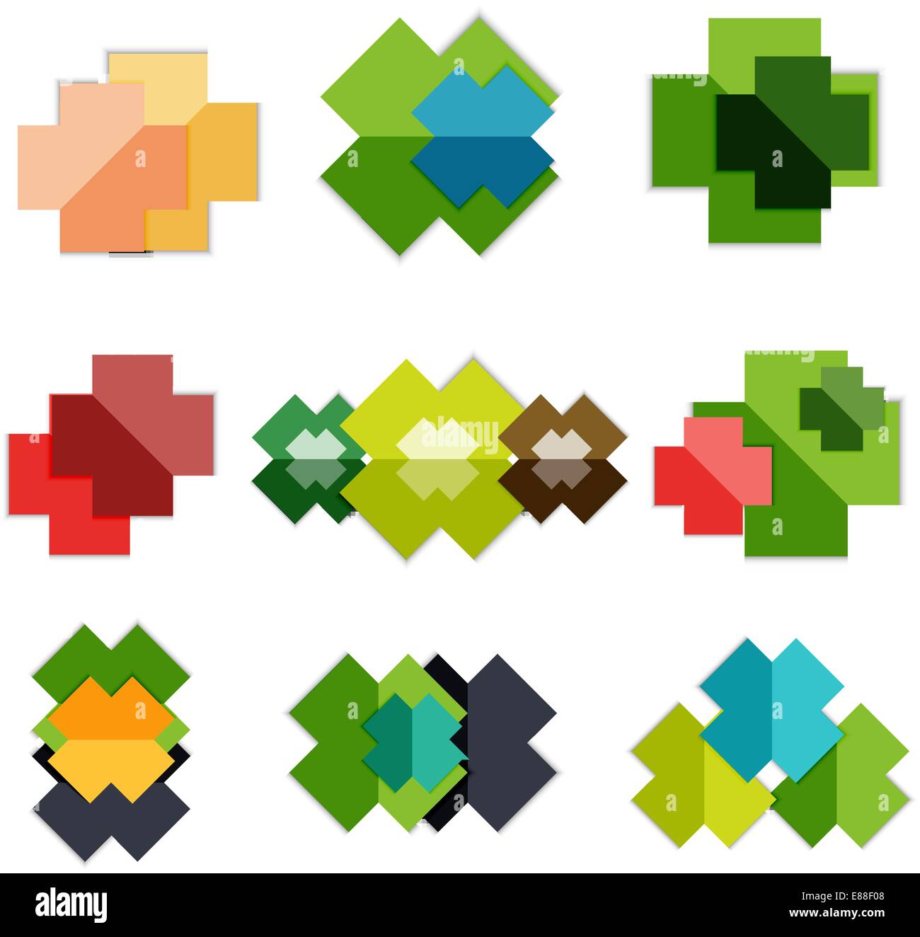 Set of cross geometric shapes - symbols | templates for business ...