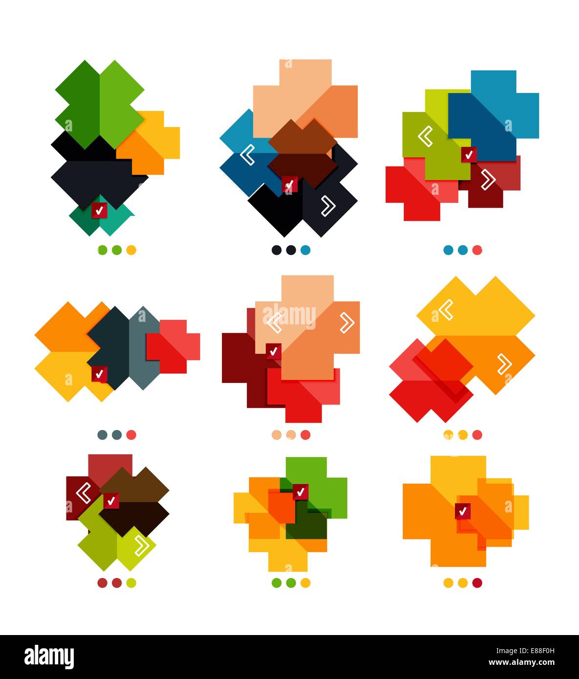 Set of cross geometric shapes - symbols | templates for business ...