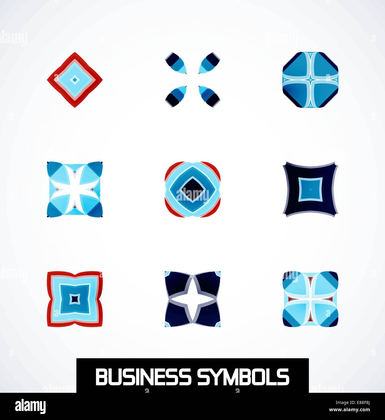 Abstract colorful geometric business symbols. Icon set Stock Vector ...