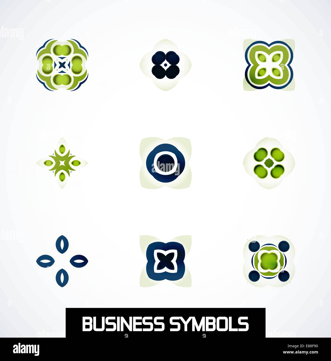 Colorful geometric business symbols. Icon set Stock Vector Image & Art ...