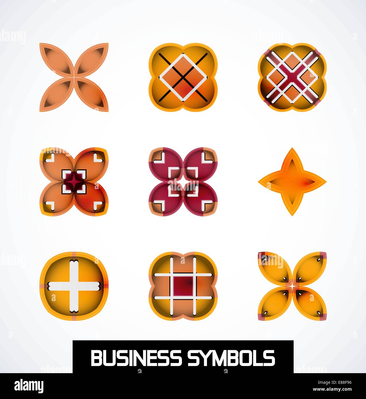 Colorful geometric business symbols. Icon set Stock Vector Image & Art ...
