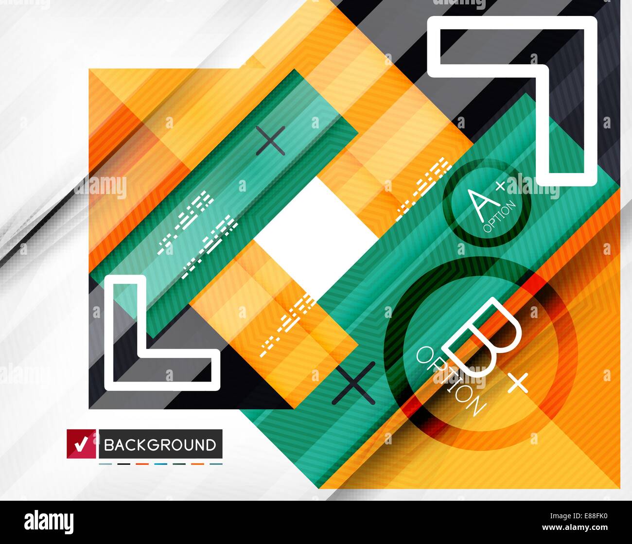 Business geometric infographic poster. Paper geometric shapes with ...