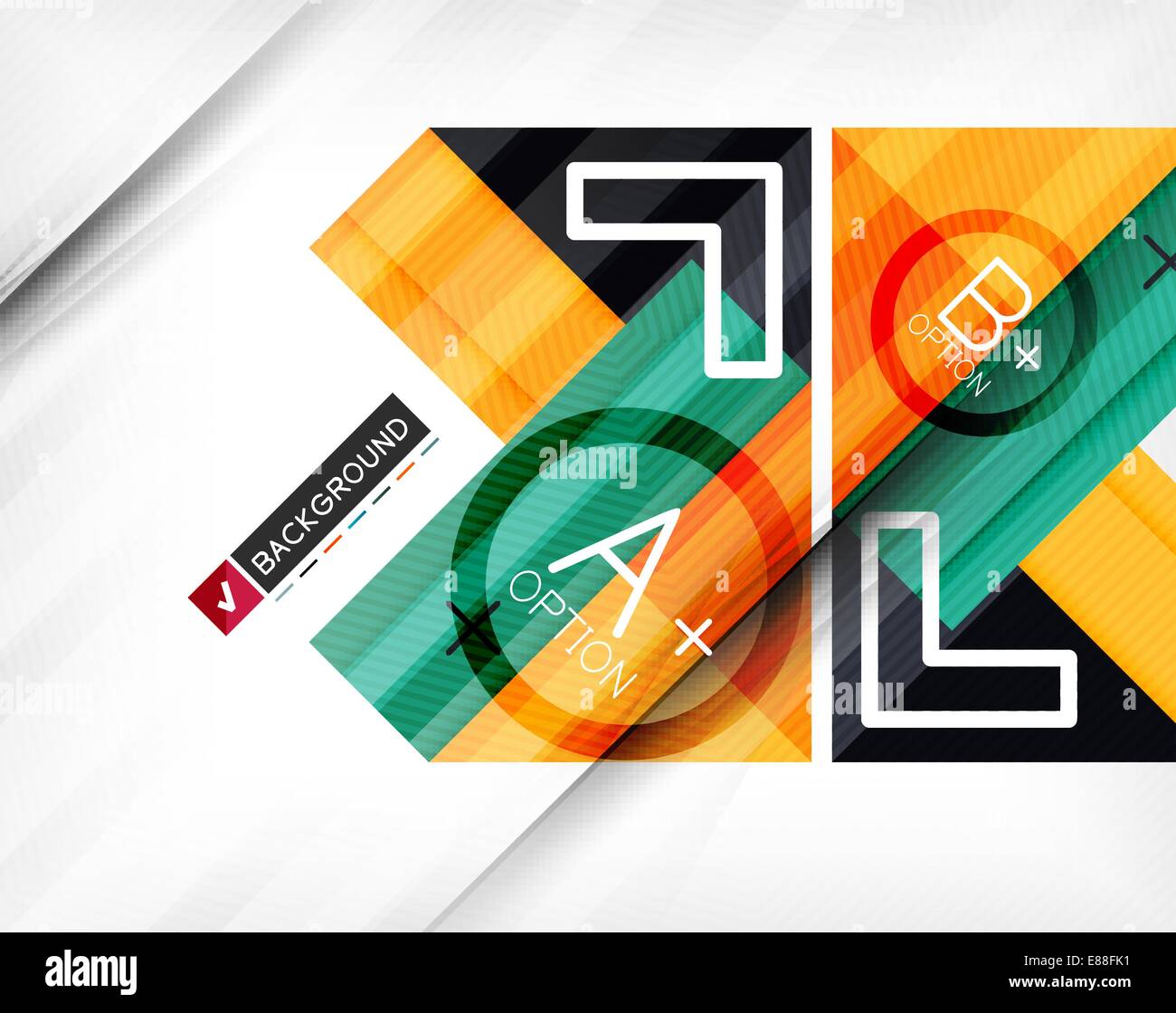 Business geometric infographic poster. Paper geometric shapes with ...