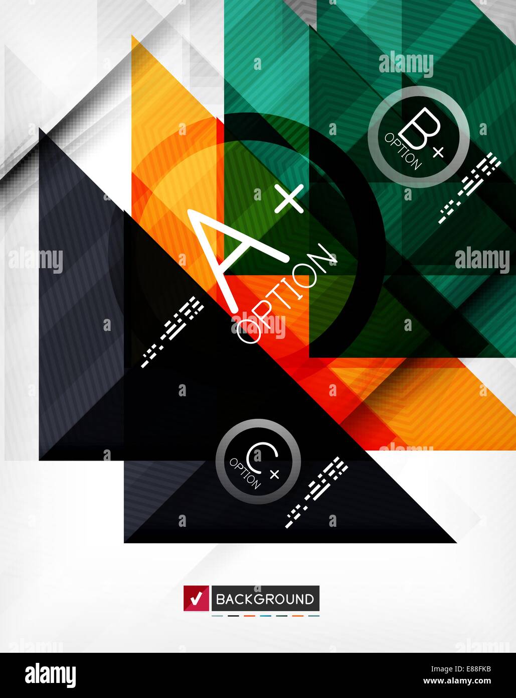 Business geometric infographic poster. Paper geometric shapes with ...