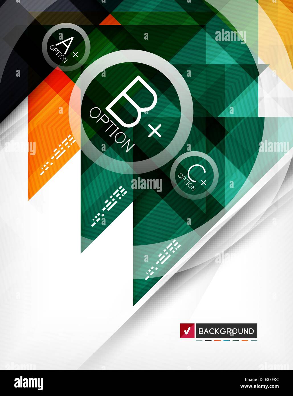 Business geometric infographic poster. Paper geometric shapes with ...