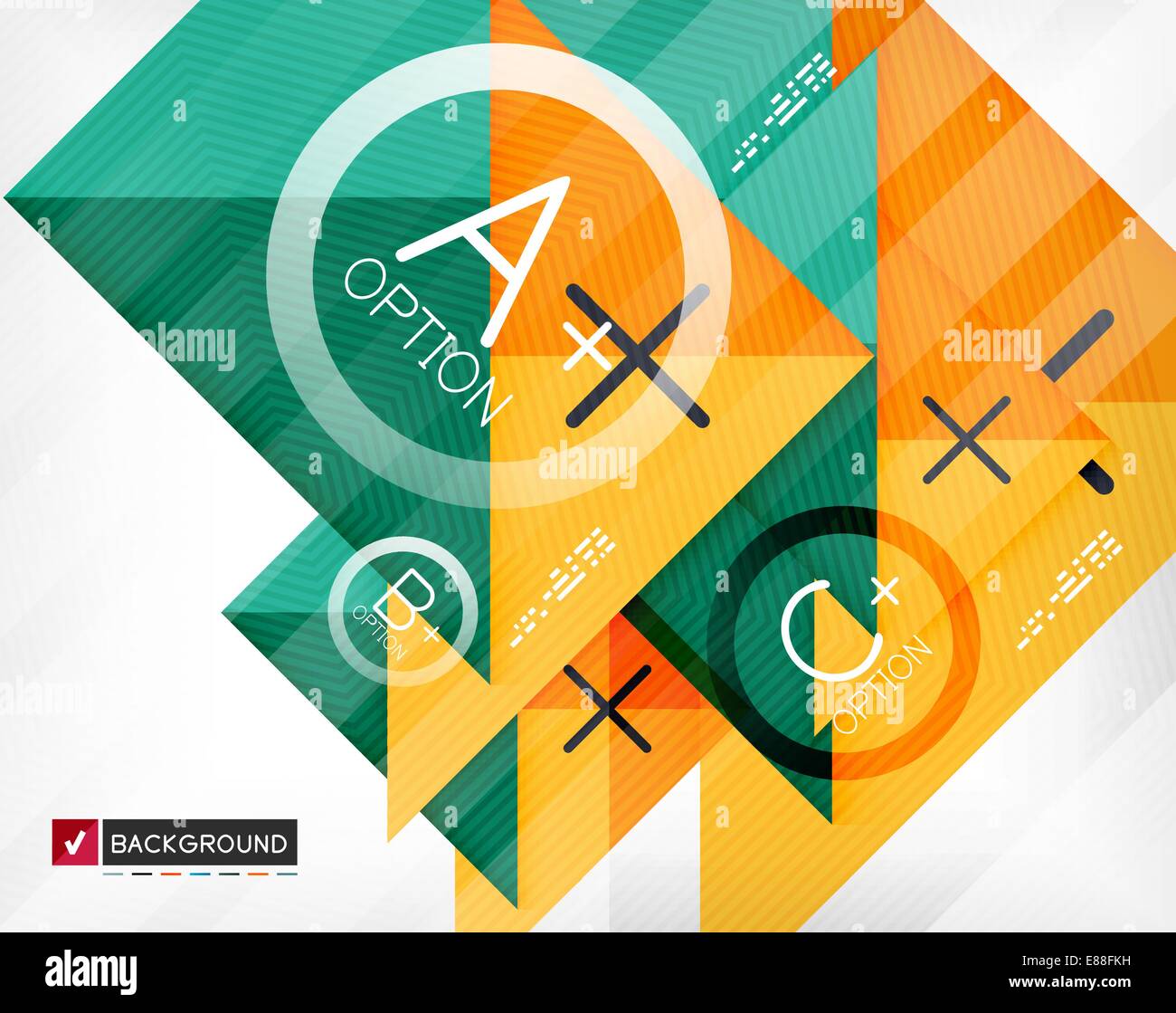 Business geometric infographic poster. Paper geometric shapes with ...