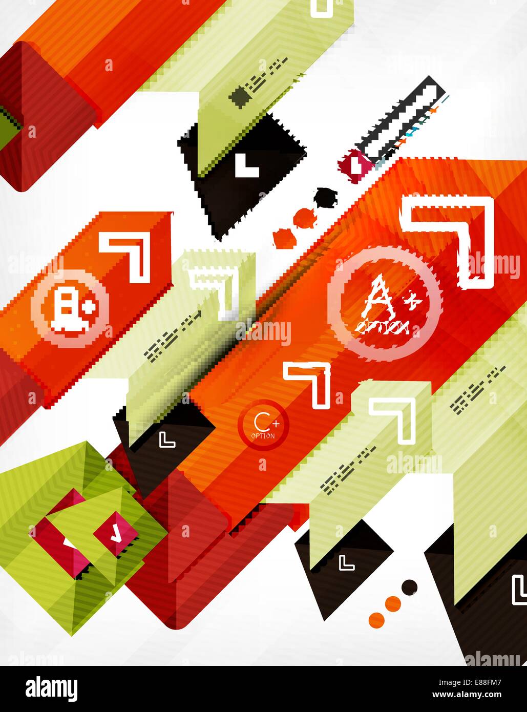 Futuristic abstract 3d infographic composition. Paper geometric shapes ...