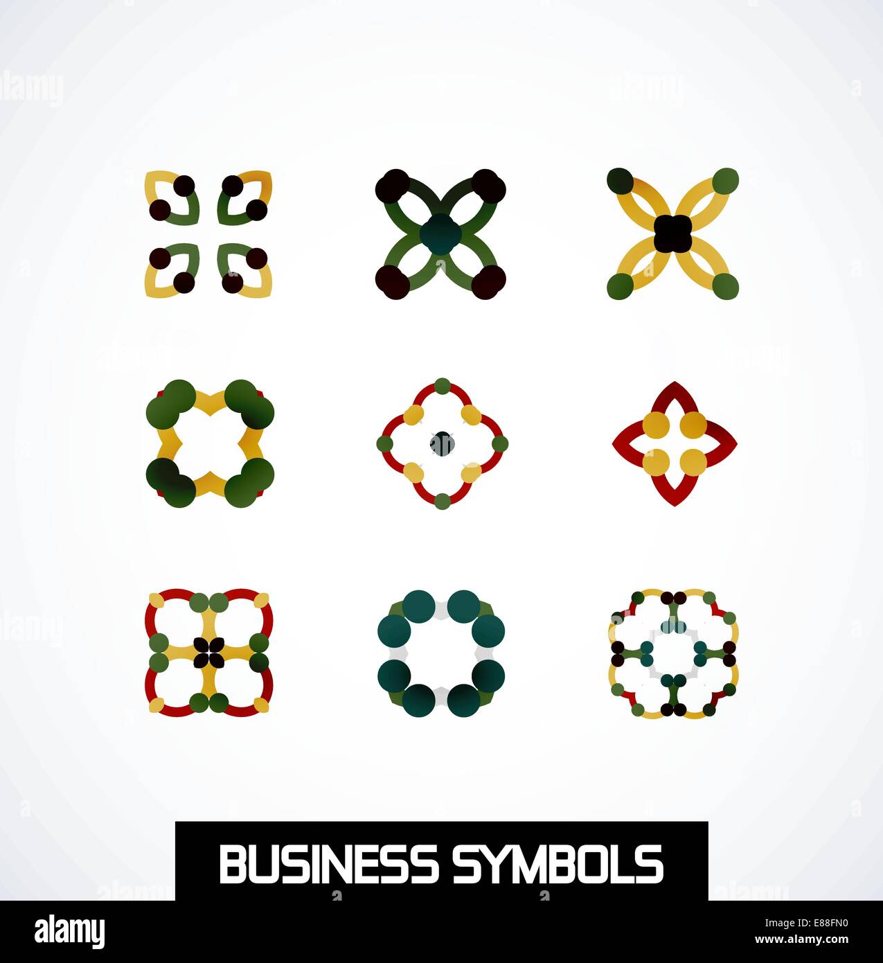 Abstract colorful geometric business symbols. Icon set Stock Vector ...