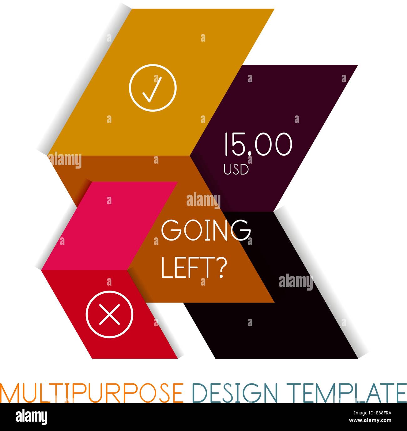 Paper geometric shape multipurpose design template Stock Vector Image ...